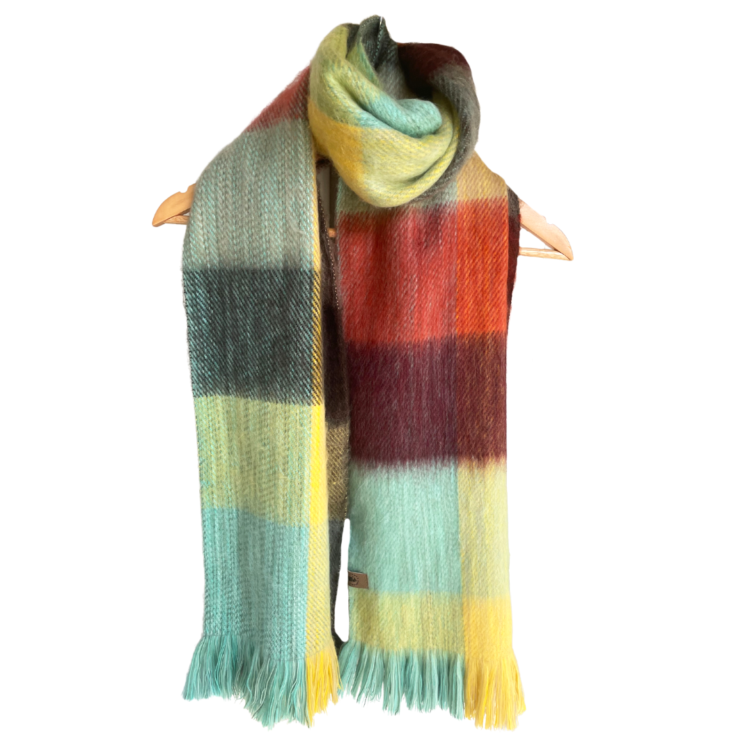 Cozy Colorful Patchwork Alpaca Wool Scarf – Fancy Alpaca