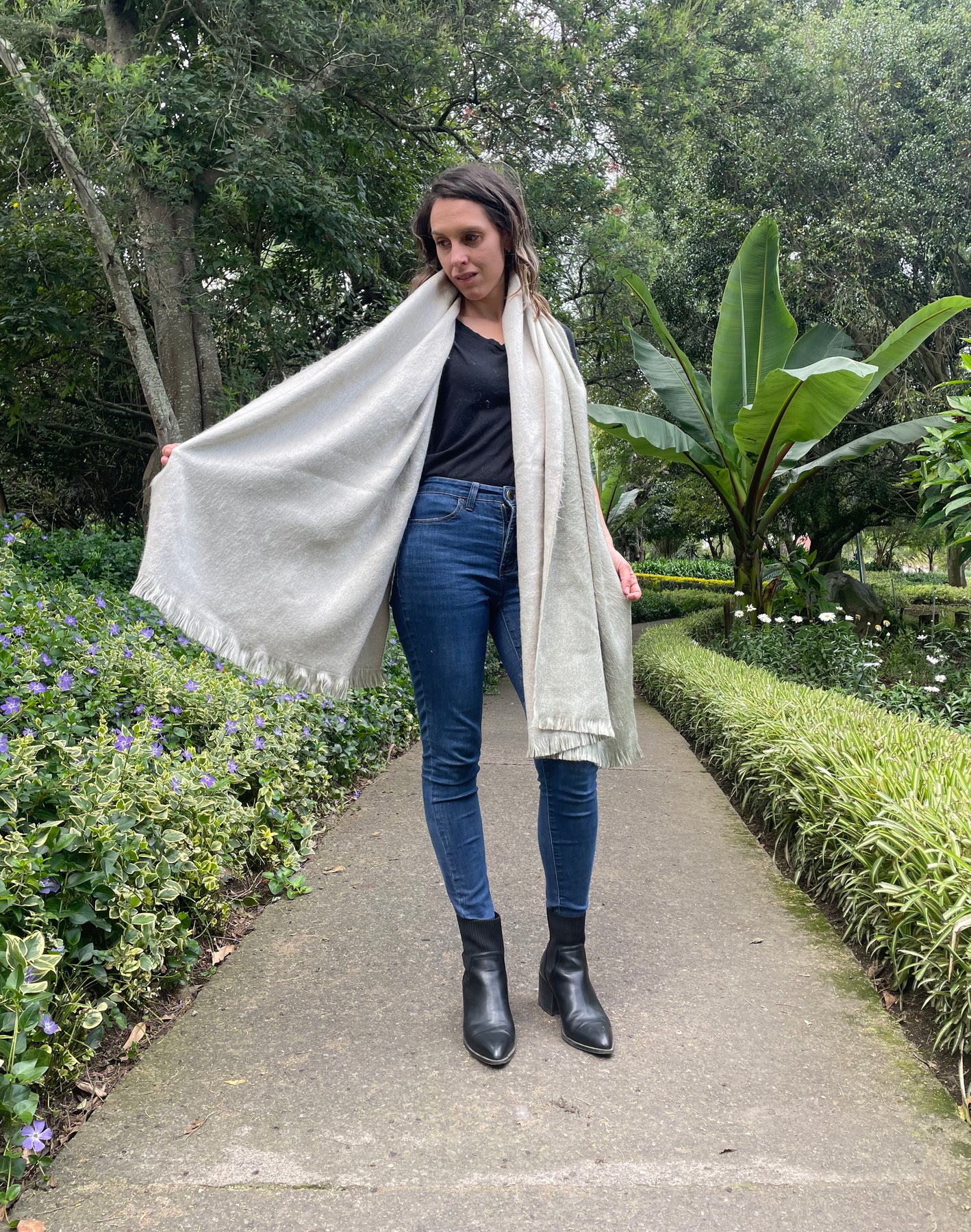 Cozy Luxury Reversible Natural Tone Alpaca Shawl Wrap – Fancy Alpaca