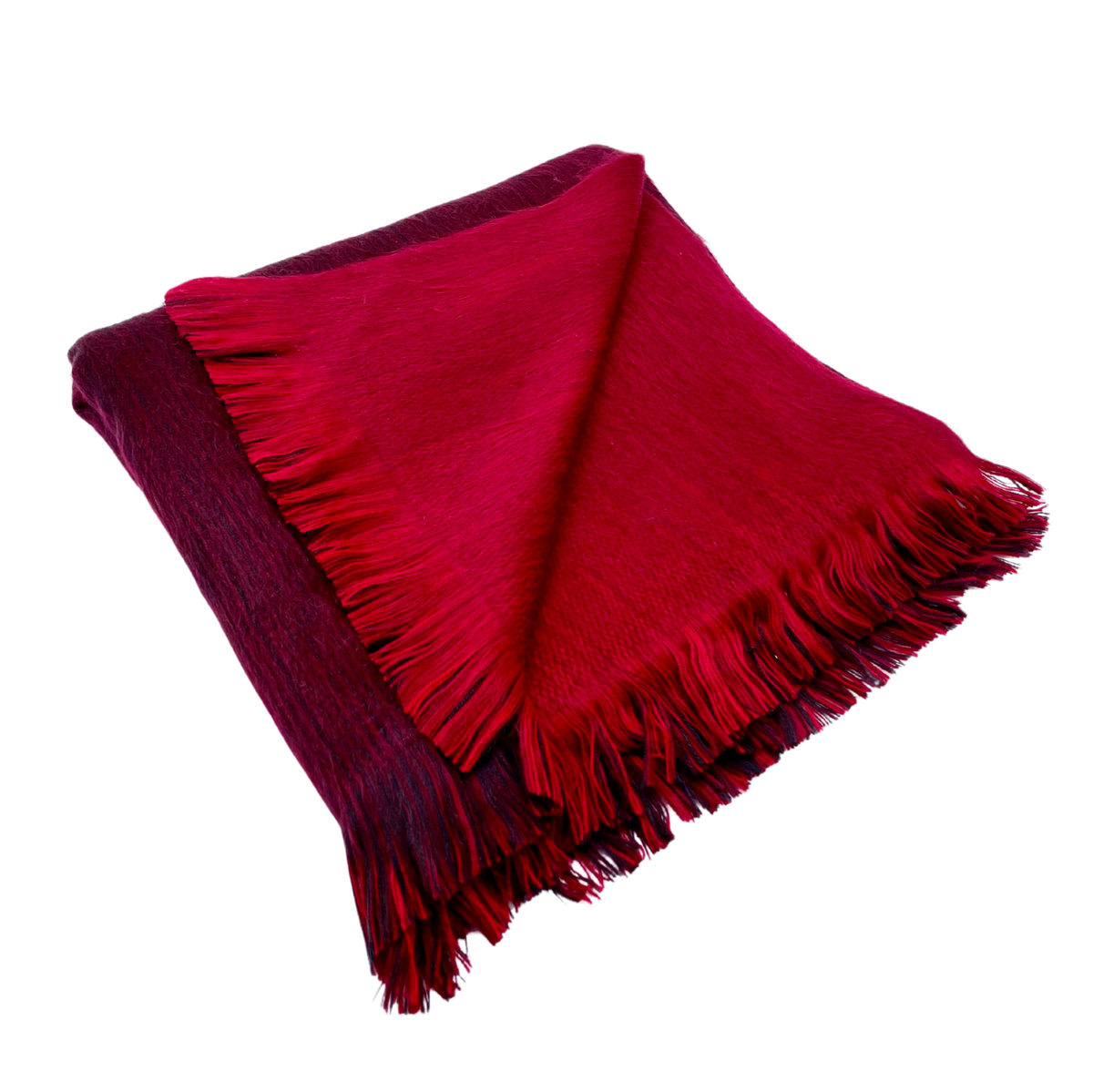Elegant Rich Red Reversible Alpaca Fiber Shawl – Fancy Alpaca