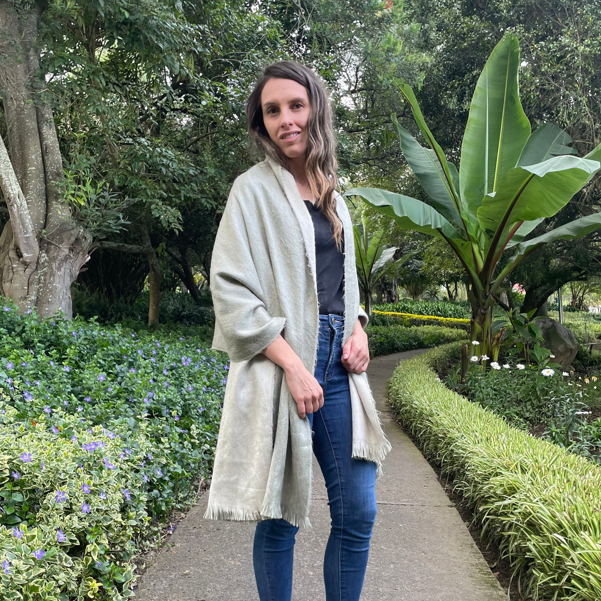Cozy Luxury Reversible Natural Tone Alpaca Shawl Wrap – Fancy Alpaca